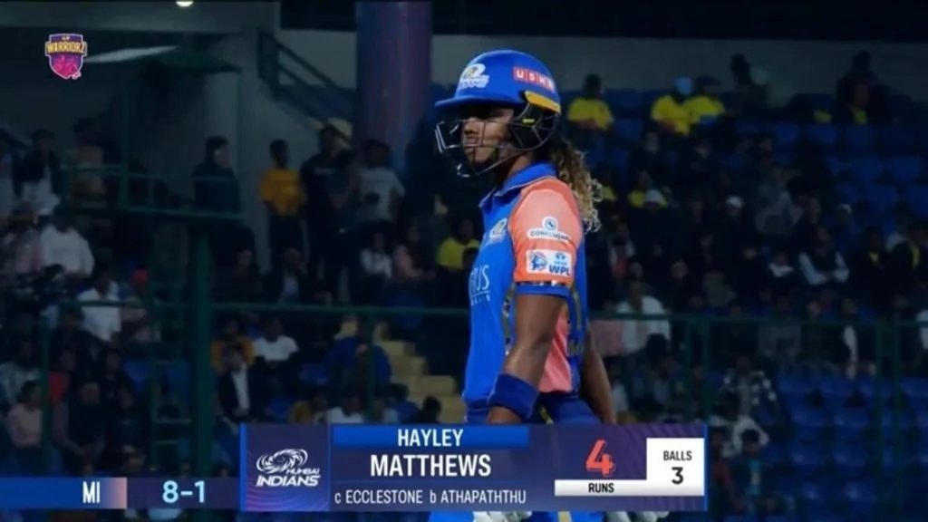 M14 - UPW vs MI: Hayley Matthews Wicket