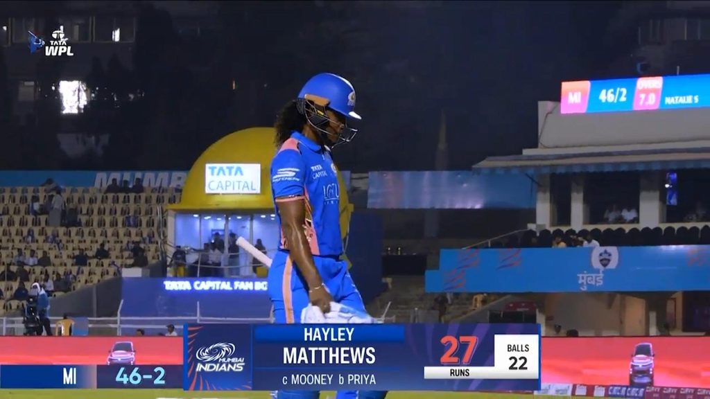 Wicket: Match 19, Mumbai Indians vs Gujarat Giants, WPL 2025: Hayley Matthews Wicket
