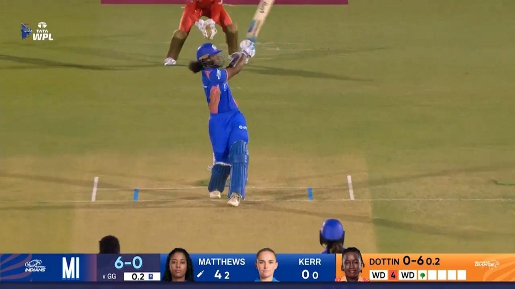 Six: Match 19, Mumbai Indians vs Gujarat Giants, WPL 2025: Hayley Matthews Six