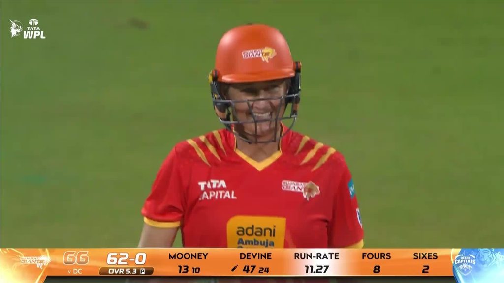 Six: Match 4, Delhi Capitals vs Gujarat Giants, WPL 2026: Sophie Devine Six