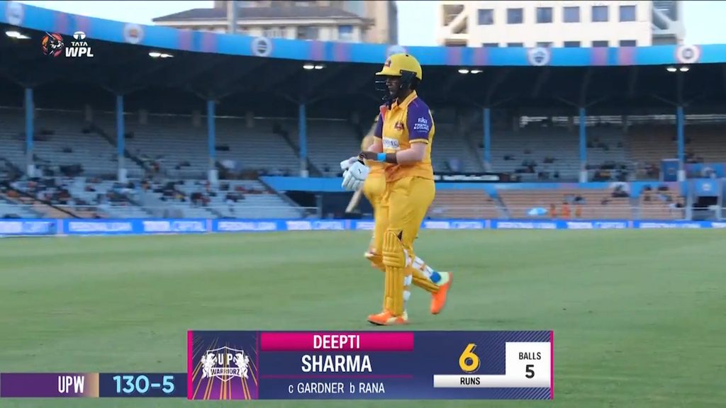 M17 - GG vs UPW: Deepti Sharma Wicket